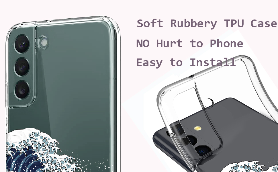 Unov Case Compatible with Galaxy S22 Case Clear with Design Soft TPU Shock Absorption Slim ...