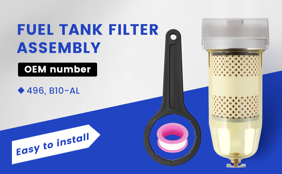 Amazon.com: AUIVERED B10-AL 496 Fuel Tank Filter Assembly with Wrench - Replacement for Gasoline ...