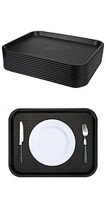 Amazon.com: Yarlung 12 Pack Fast Food Tray, 13.7 x 10.5 Inch Plastic ...