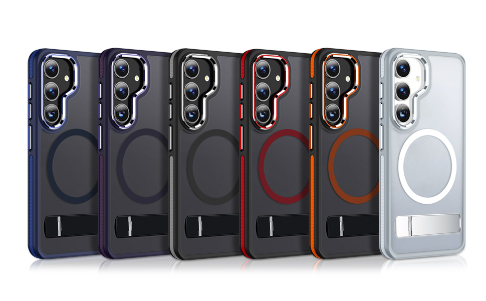 Amazon.com: MALEWOLF Magnetic for Samsung Galaxy S24 Fe Case with Stand, Fits for Magsafe, Anti ...