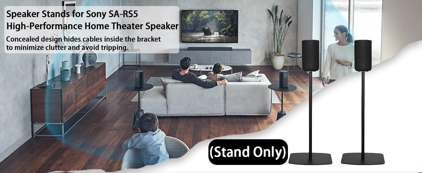 Stands Designed for Sony SA-RS5 Wireless Rear Home Theater Speaker, Pair of RS5 Stands With ...