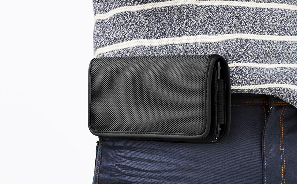 Amazon.com: Nylon Cell Phone Pouch Holster Case Bag with Belt Clip for iPhone 14 13 12 11 Pro ...