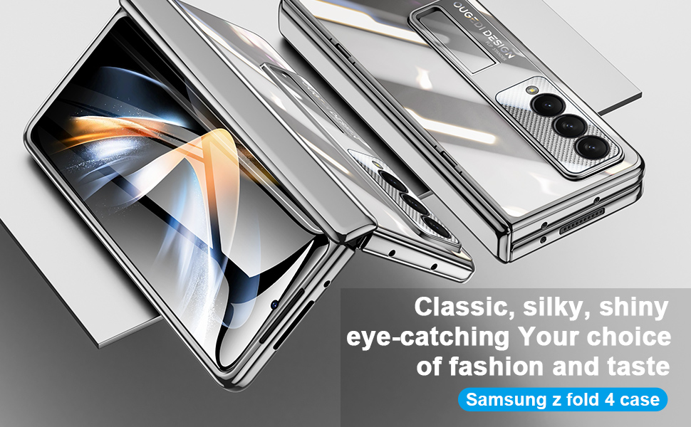 Amazon.com: For Samsung galaxy z-Fold-4 Case: Transparent Electroplating Protective Phone Case ...