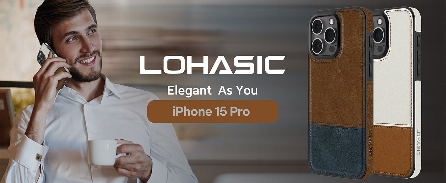 Amazon.com: LOHASIC for iPhone 15 Pro Case Leather Compatible with Magsafe,Elegant Soft Color ...