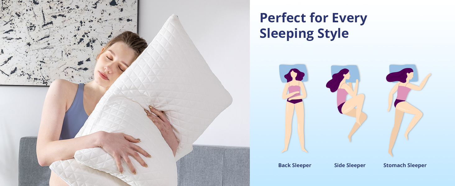 Amazon.com: EGOHOME Shredded Memory Foam Pillows, Bed Pillows for Sleeping, Medium Pillows ...