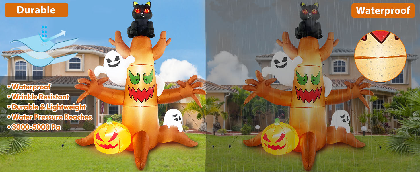 Amazon.com: Danxilu 8 FT Halloween Inflatable Tree Outdoor Decorations with Glowing Red-Eyed Cat ...