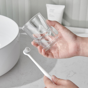 Amazon.com: Bathroom Glass Cup, Aomasi Transparent Toothbrush ...