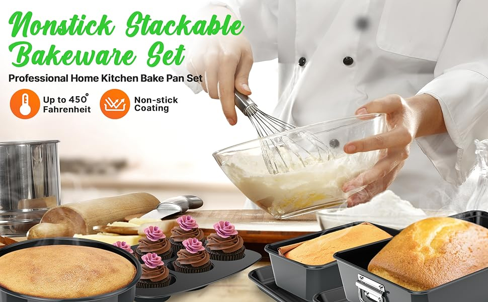 NutriChef, Baking Set, Baking and Cookie Sheets for Oven, Nonstick ...