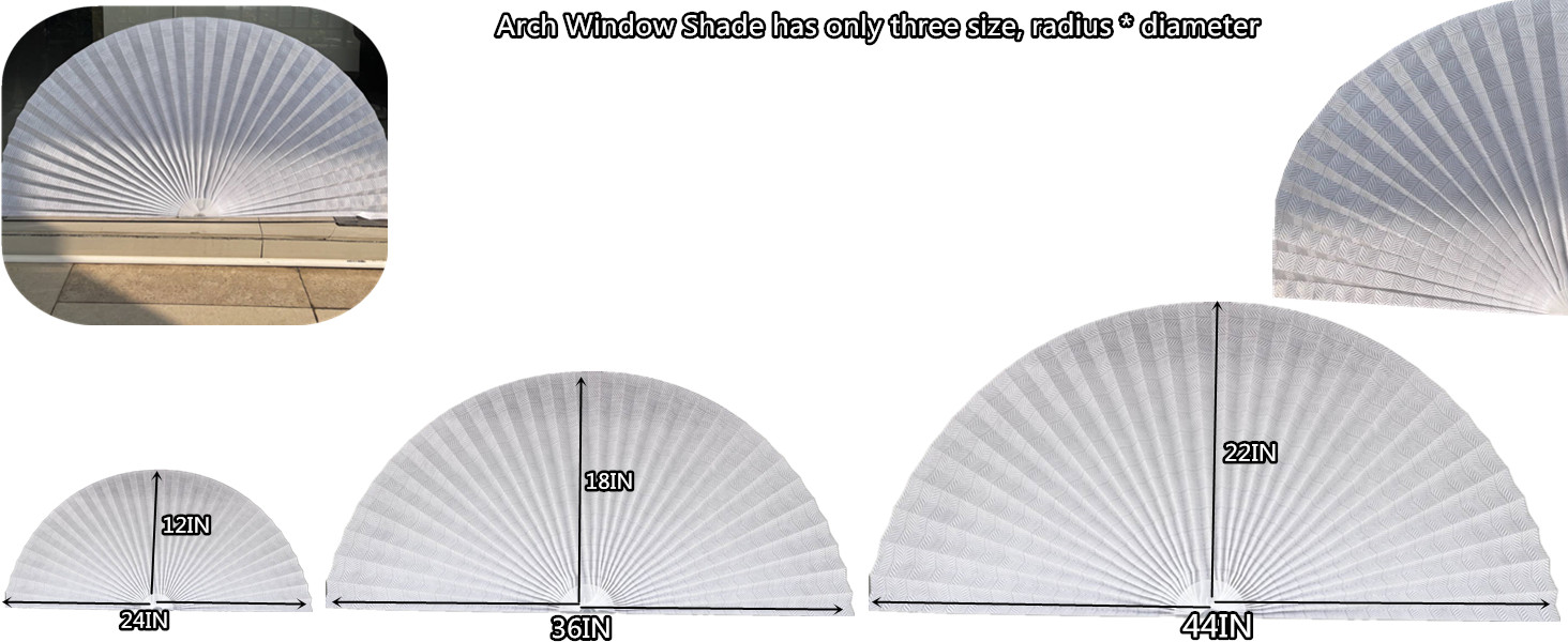 Amazon.com: Garayma Arch Window Shade Half Circle Pleated Shade Blinds 60%-70% Shade Upgrades ...
