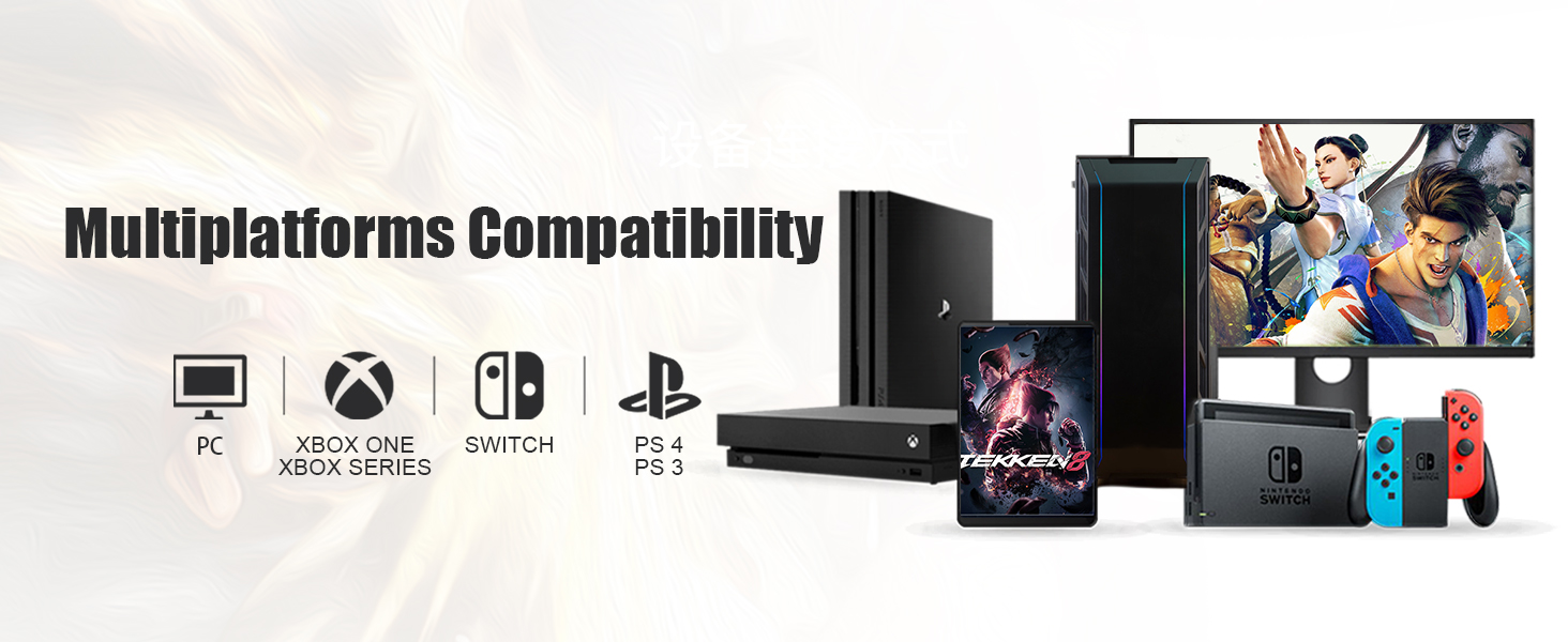 PXN X8 Fighting Box, Arcade Stick - Fight Stick Controller with Keyboard-Style Directional Keys ...