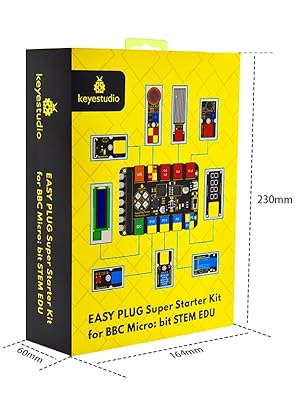 Amazon.co.jp: KEYESTUDIO Microbit Super Easy Plug Starter Kit for BBC Micro:bit STEM Blocks ...