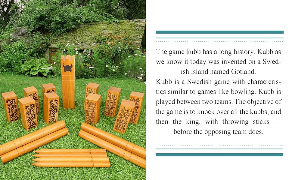 Amazon.com: JstFrU Yard Games Kubb | Kubb Yard Game Set | Outdoo Viking Lawn Game for Adults ...