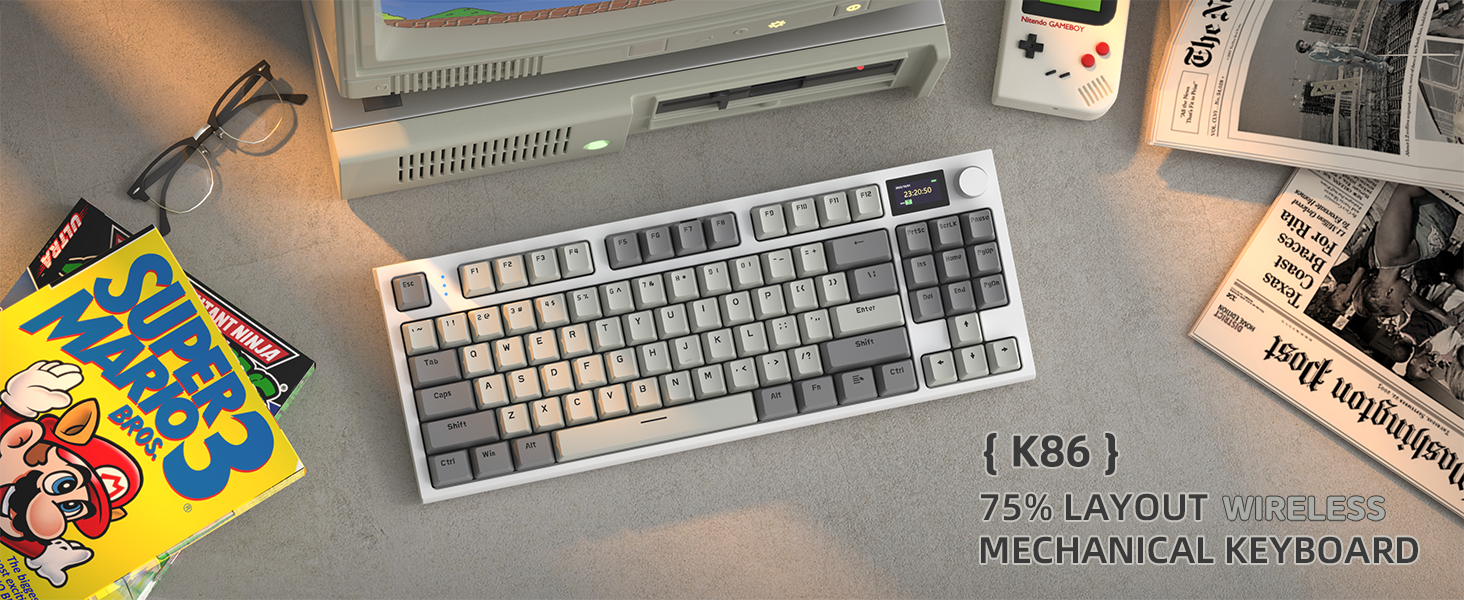 VGN GAMEPOWER ATTACK SHARK K86 Wireless Mechanical Keyboard Apex Pro TKL 75%, 2.4G/Bluetooth ...