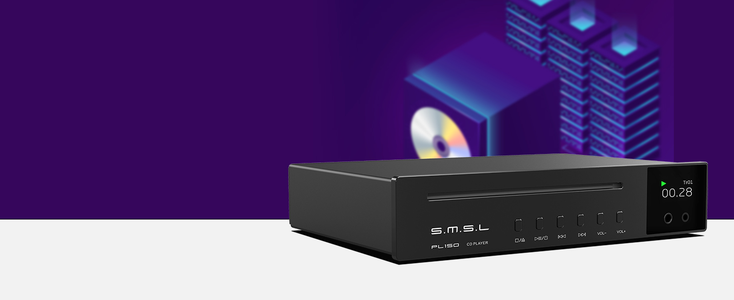 Amazon.com: SMSL PL150 CD Player,Compatible with Standard and Mini CDs,MP3 CD.Supports RCA,3.5mm ...