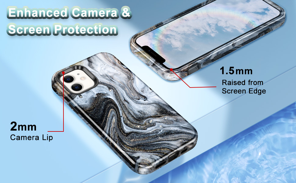Amazon.com: Btscase for iPhone 12 Case/iPhone 12 Pro Case, Heavy Duty Three Layer Marble ...
