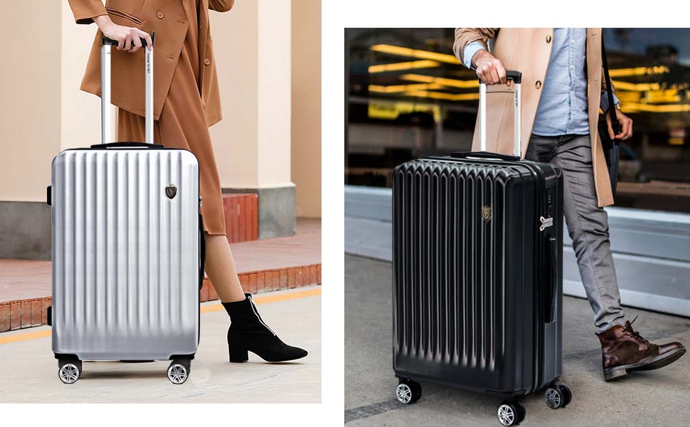 Amazon | [New Trip] スーツケース キャリーケース Mサイズ 65L 4-7泊 大型 YKKファスナー キャリーバッグ ABS+PC 耐衝撃 超軽量静音 ダブルキャスター ...