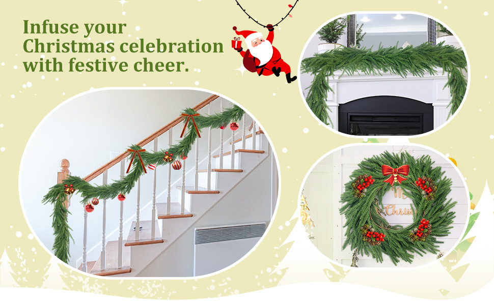 Amazon.com: Norfolk Pine Garland, Realistic Christmas Garland, Dense Real Touch Norfolk Pine ...