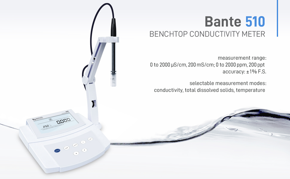 Bante 510 Medidor de conductividad de banco | Medidor TDS de conductividad de laboratorio ...