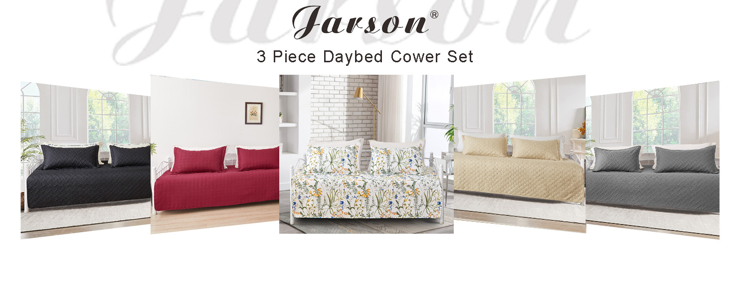 Amazon.com: Jarson 3 Piece Floral Daybed Cover Set Twin Flower Quilted Daybed Bedding Sets ...