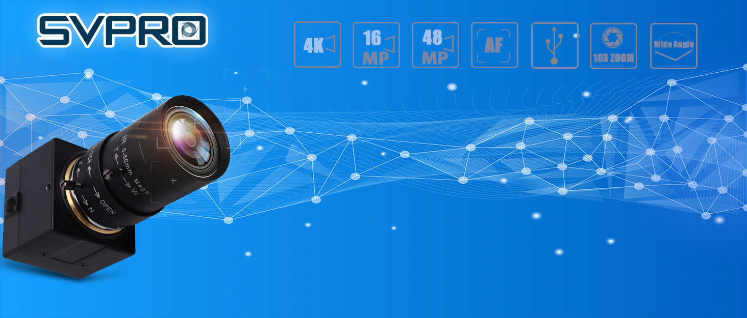 Svpro 8MP USB Camera Module with Microphone Wide Angle Computer Camera Fixed Focus 4K Lightburn ...