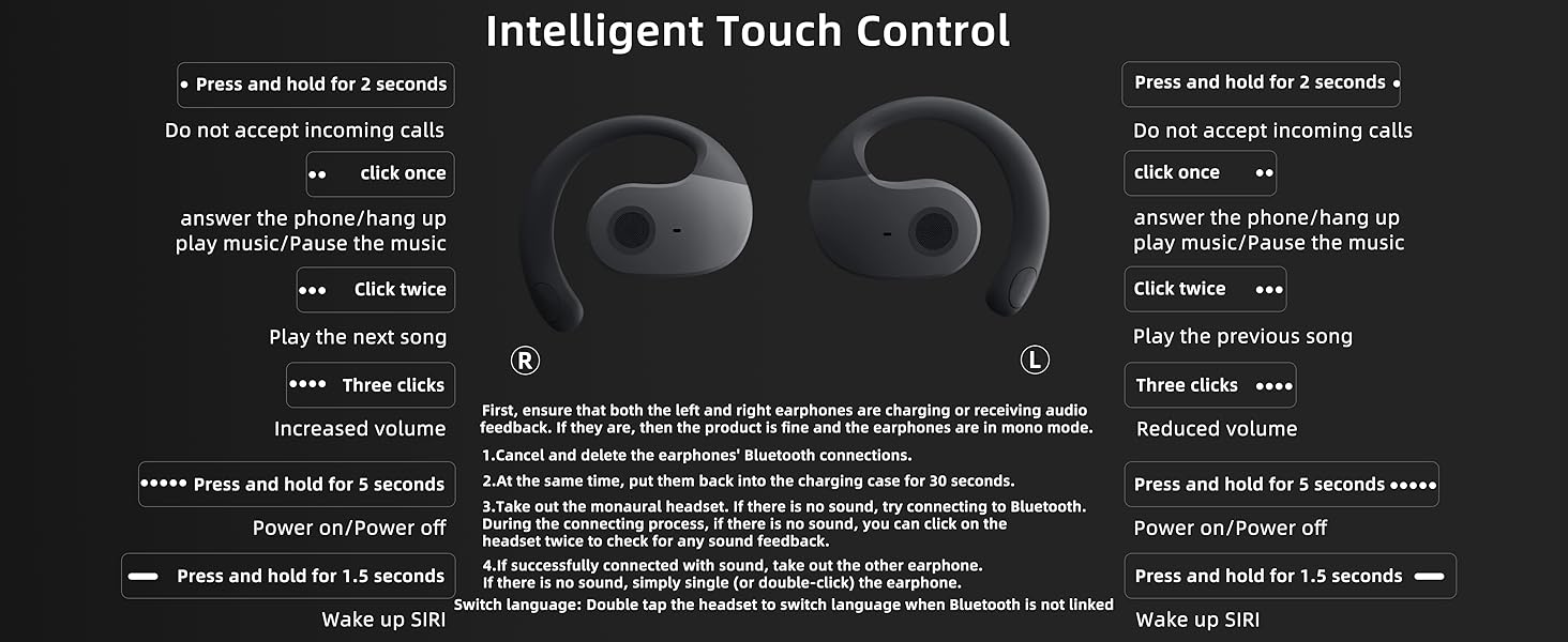 Amazon.com: Ows Hanging Earphones 5.4 Bluetooth , Air Conduction ...