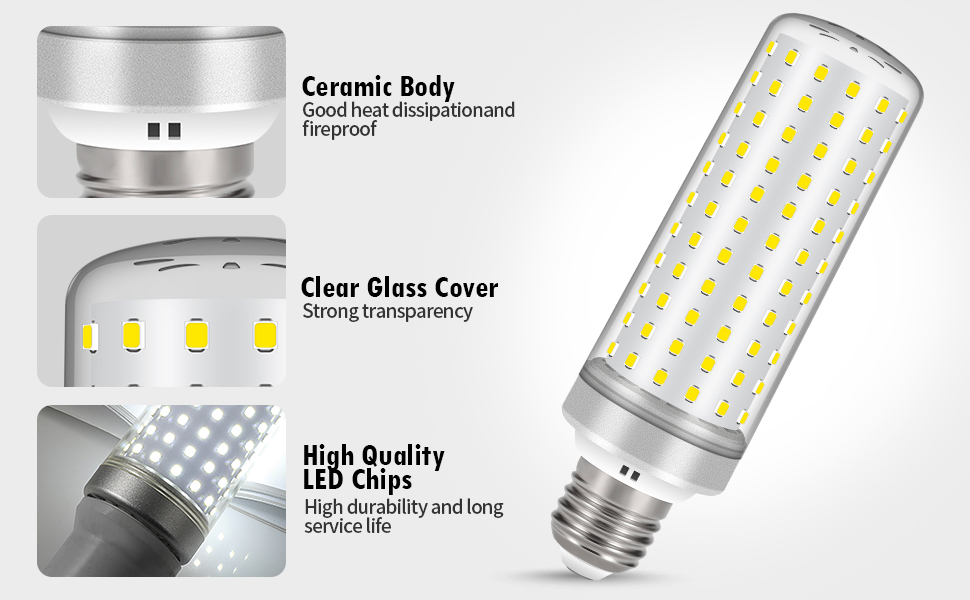 Syited E26 LED Bulbs, 40W LED Light Bulbs Equivalent 400W, 4000K Natural Light, Not Dimmable,AC ...