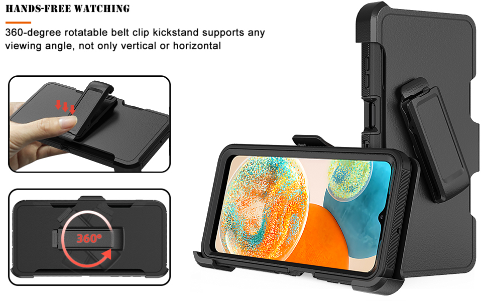 Amazon.com: NIUBITY Rugged Phone Case for Samsung Galaxy A23 5G|4G, with Belt Clip Holster ...