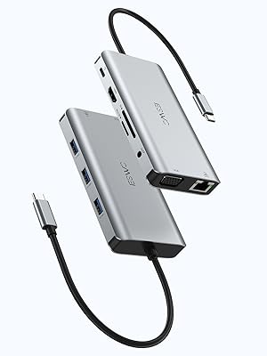 JESWO Hub USB C, 10 en 1 Adaptador Multipuerto USB C con HDMI 4K, 3*USB 3.0, USB C 100W PD Carga ...