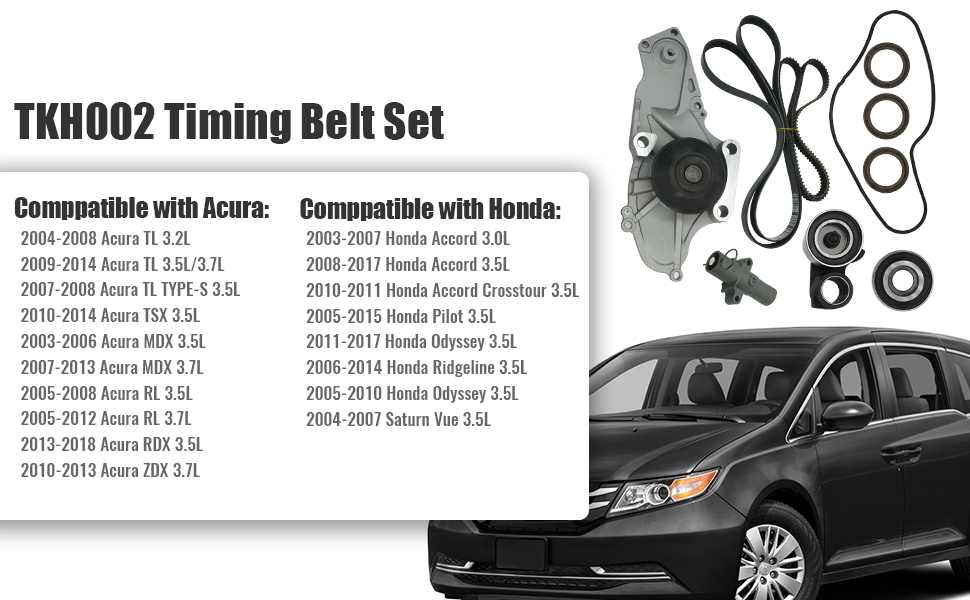 Amazon.com: IMAChoice TKH002 Timing Belt Kit Water Pump Set for 2003-2018 Honda Pilot Accord ...