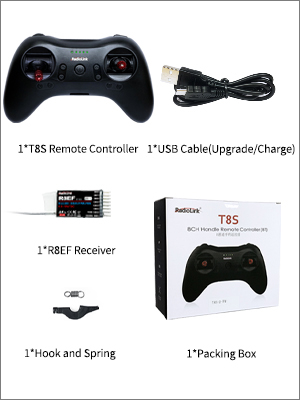 Amazon.com: Radiolink T8S 8 Channels 2.4G RC Pocket Size Transmitter and Receiver R8EF RX, Radio ...
