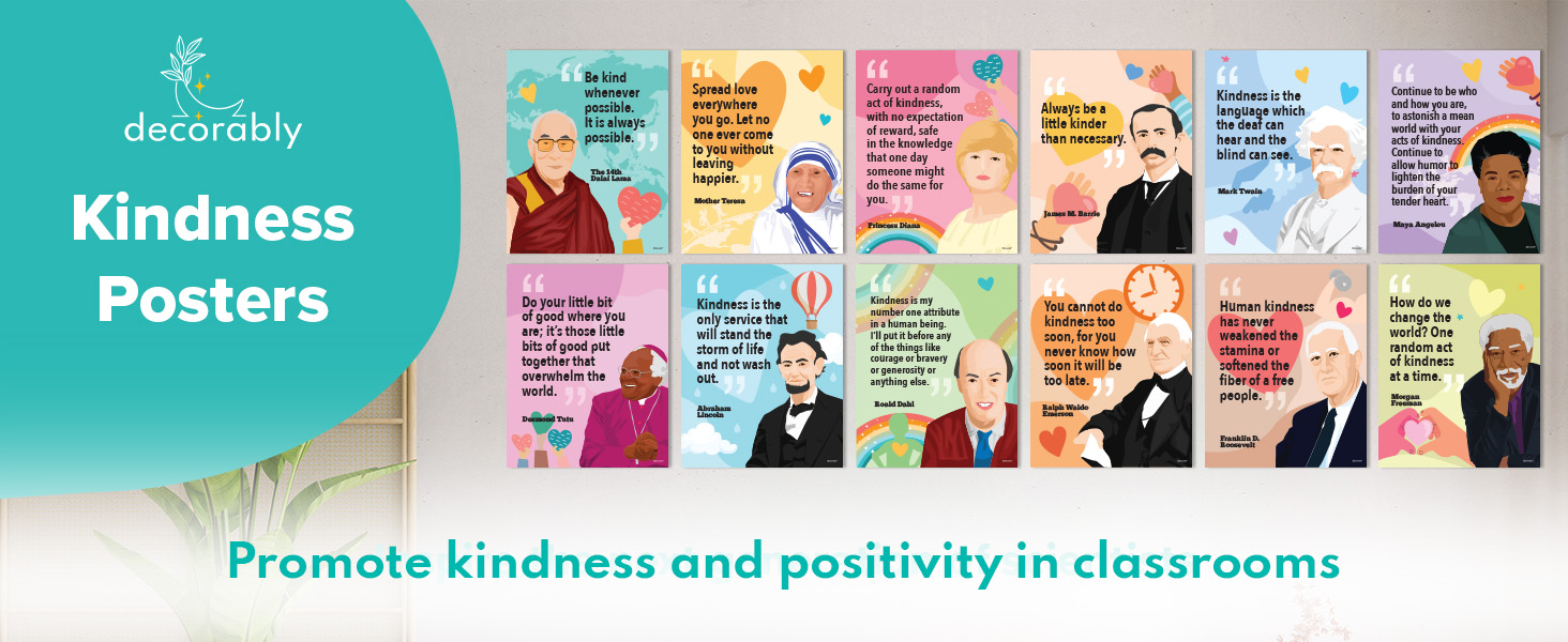 12 Kindness Posters for Classroom - 11x14in Kindness Poster, Kindness ...