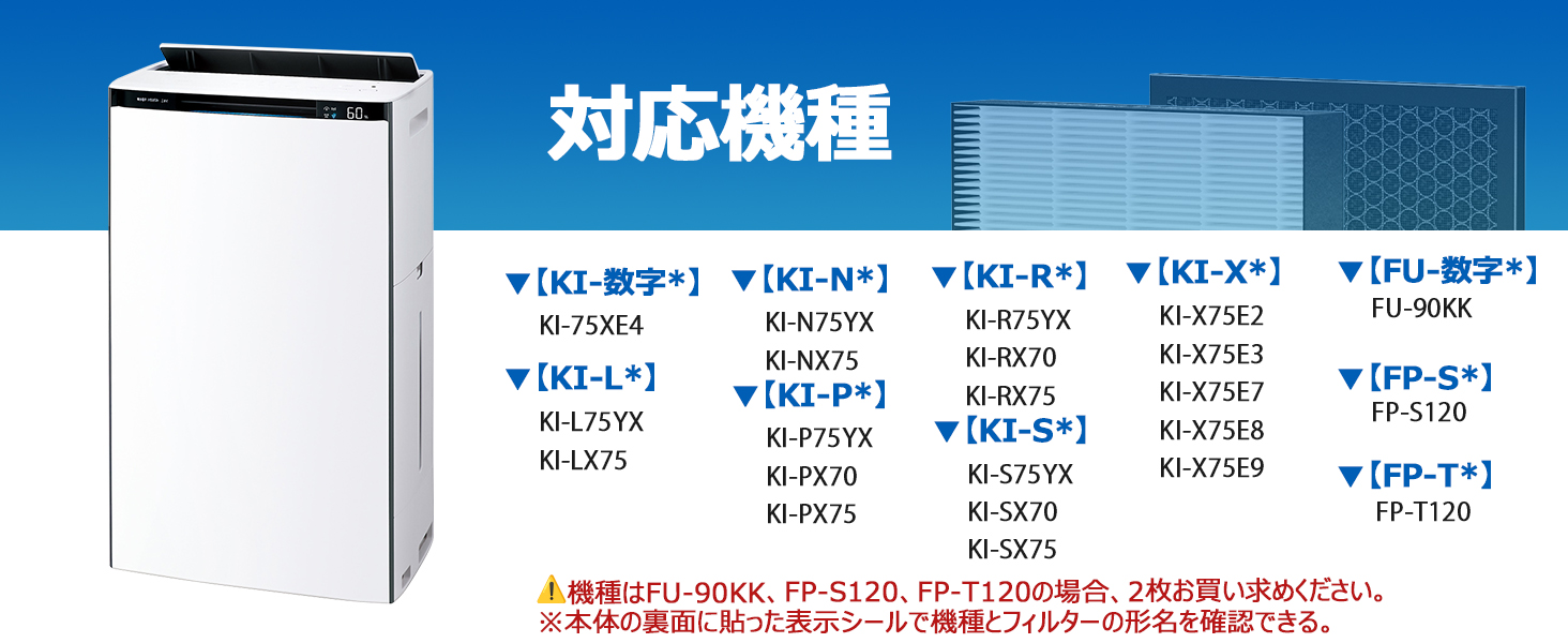 Amazon.co.jp: FZ-E75HF 集じんフィルター FZ-F70DF 脱臭フィルター フィルターセット 加湿空気清浄機 KI-LX75 KI-N75YX KI-P75YX ...