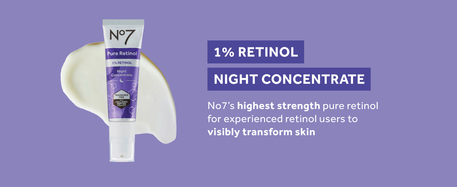 Amazon.com: No7 Pure Retinol Night Cream - Collagen-Boosting Retinol Cream that Visibly Smoothes ...