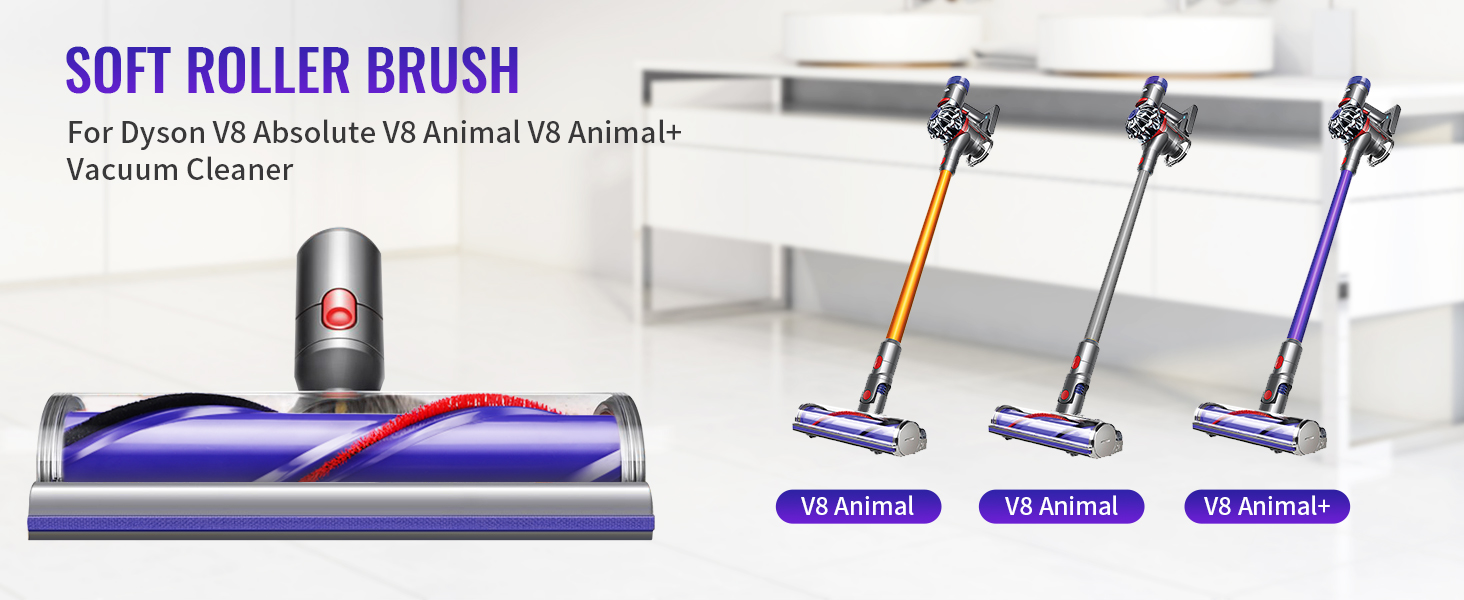 Augot Soft Roller Brush Replacement Compatible with Dyson V8 Absolute ...