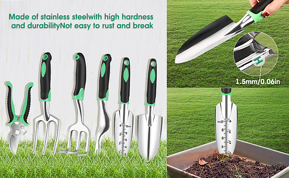 LBSTP Gardening Tools Set Garden Hand Tool Gift Kit Gardening Gifts for Women & Men 10 Piece ...