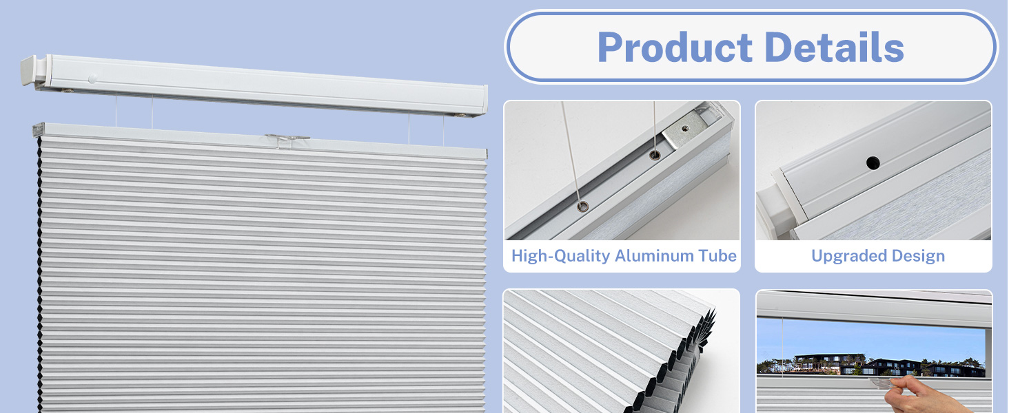 Amazon.com: UrMoon No Tools No Drill Top Down Bottom Up Cellular Shades ...