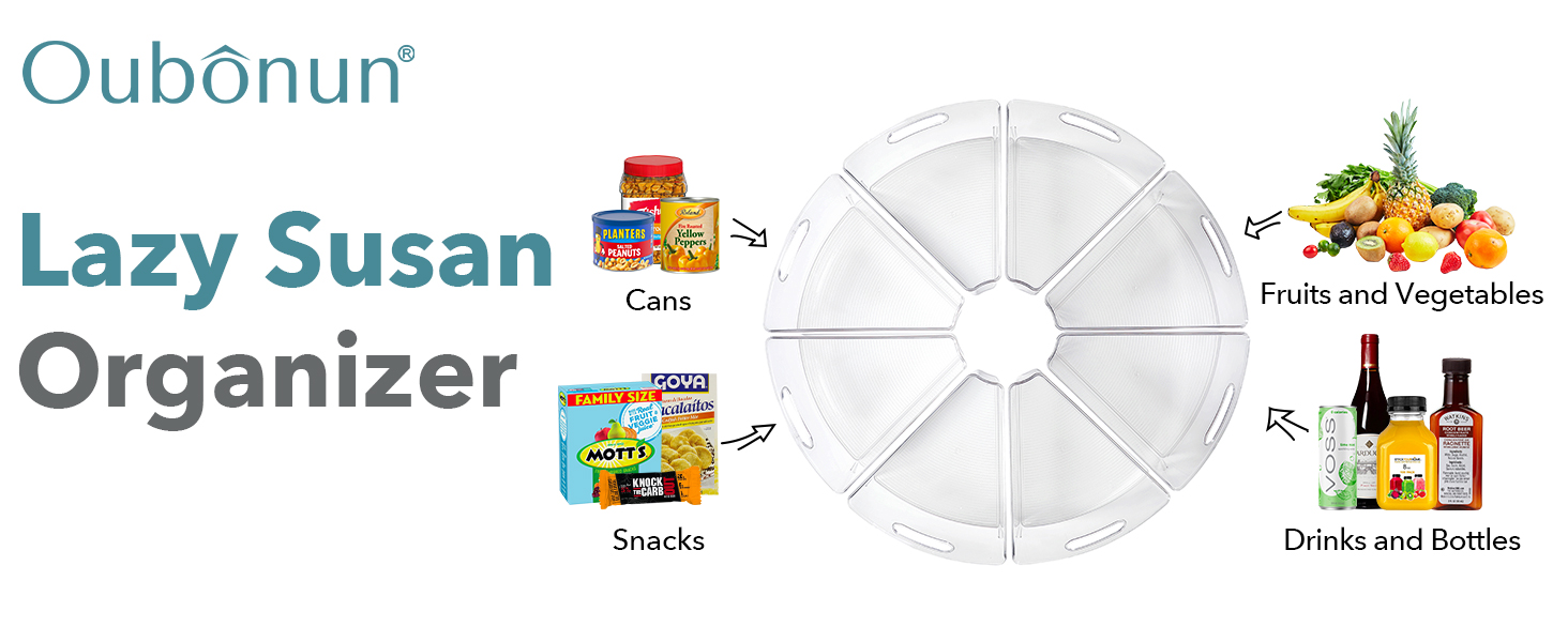 Amazon.com - Oubonun Lazy Susan Organizers Set of 6, 10.2”x 9.4”x 4 ...
