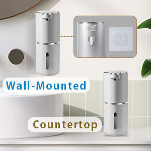 Amazon.com: Gotofine Automatic Foaming Soap Dispenser,4-Level Adjustable Foam, Wall Mount, USB ...