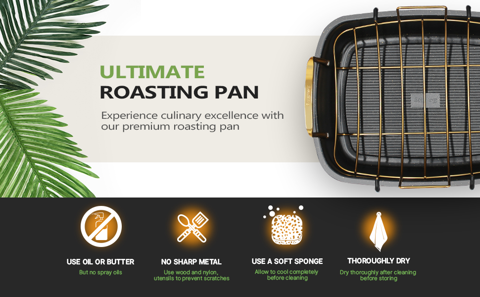 Amazon.com: Slow Slog Roasting Pan, 17 Inch x 13 Inch Roaster with ...