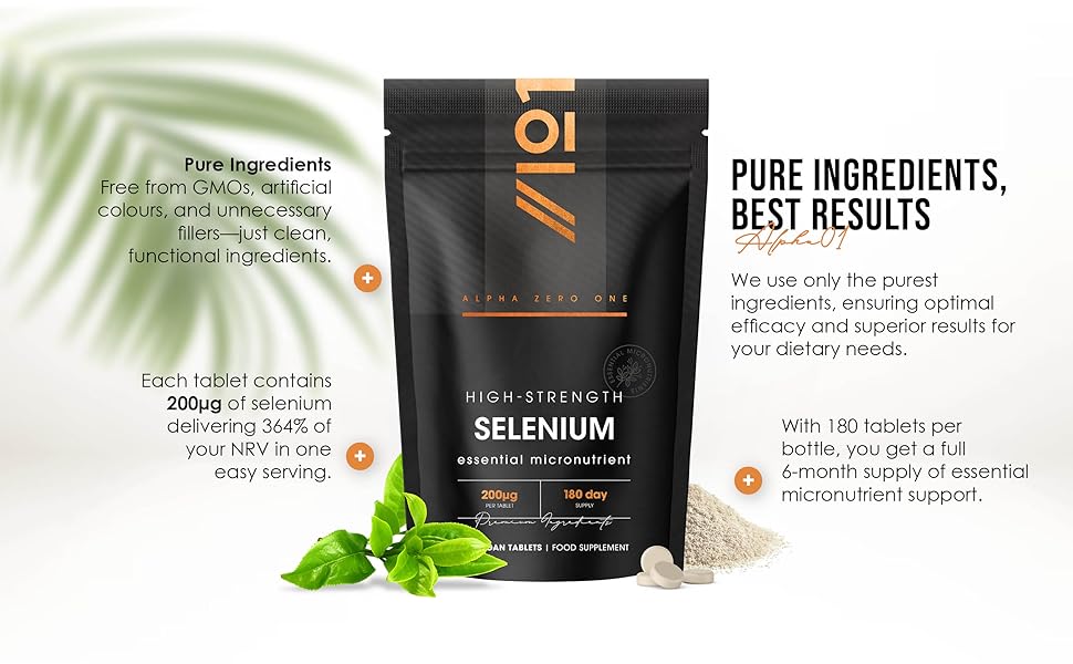 Selenium 200mcg - 180 Tablets – Yeast Free L-Selenomethionine Supplements – Natural Immune ...
