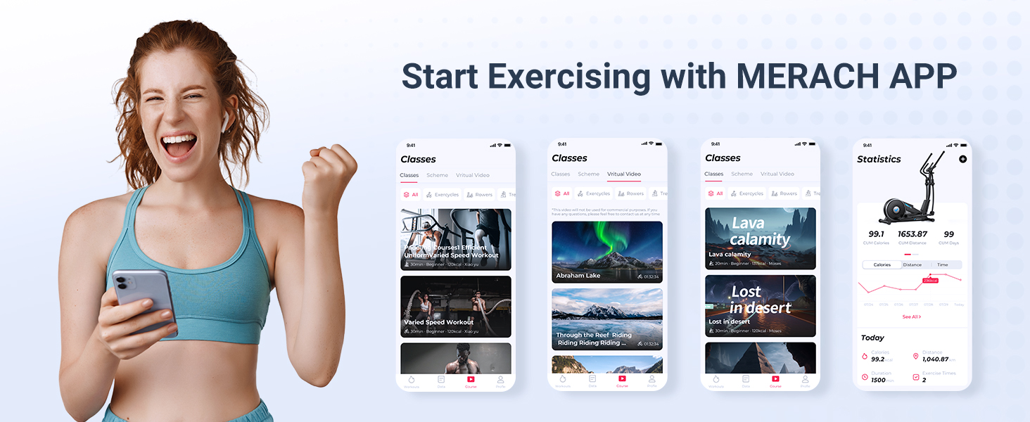 Amazon.com: MERACH Elliptical Machine for Home, Elliptical Exercise Trainer with MERACH App ...