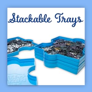 Amazon.com: White Mountain Stackable Puzzle Sorting Trays - 6 Plastic Shaped Trays, Stores Up to ...