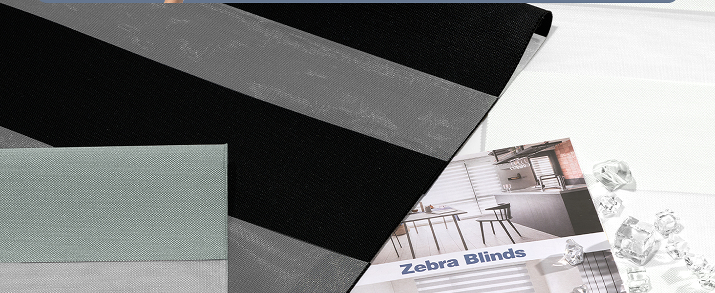 Boolegon No Drill No Tools Zebra Shades, Filtering Zebra Blinds, Dual Layer Cordless Zebra ...