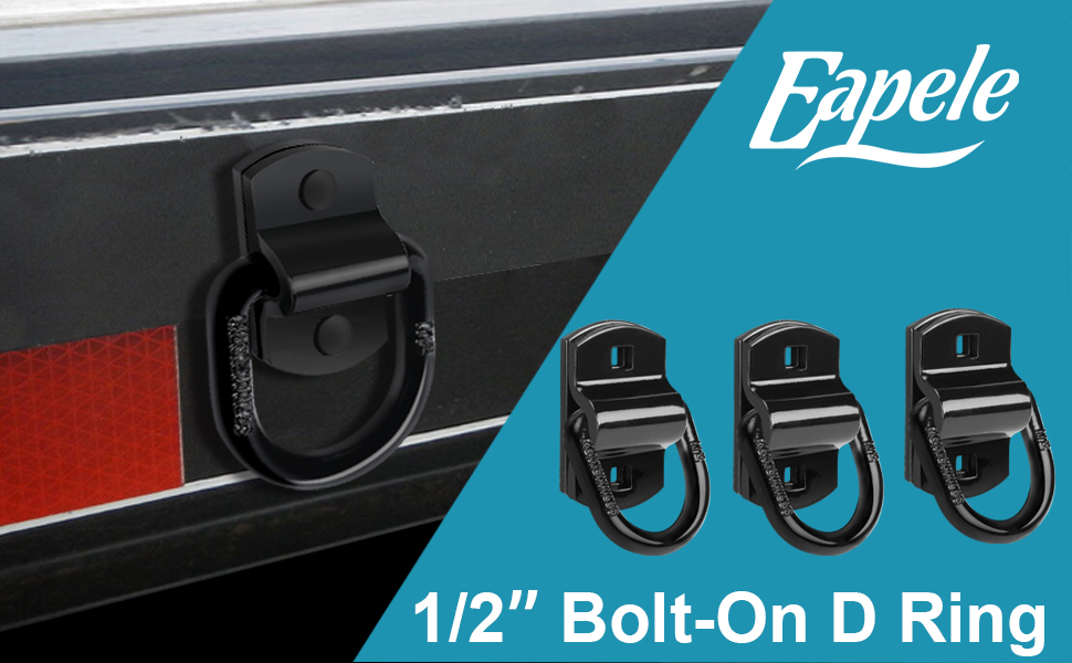 Amazon.com: Eapele 1/2" Heavy Duty Bolt-On Forged D Ring Tie-Down Anchors, 12000Lbs Break ...