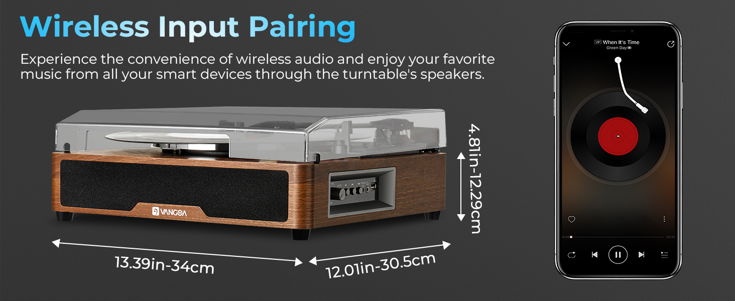 Amazon.com: Vinyl Record Player Turntable with Built-in Bluetooth ...