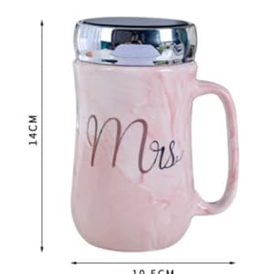 Buy KiKiluxxa Marble Couple Cup Green Tea Mug with Lid and Cold Coffee ...