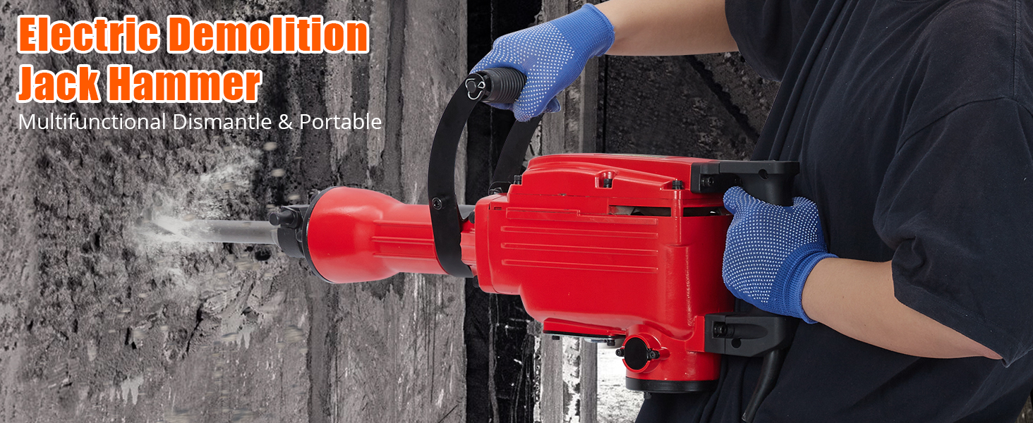 Demolition Jack Hammer 2200W 2PCS Chisels Bit Set W/Case, Jack Hammer ...