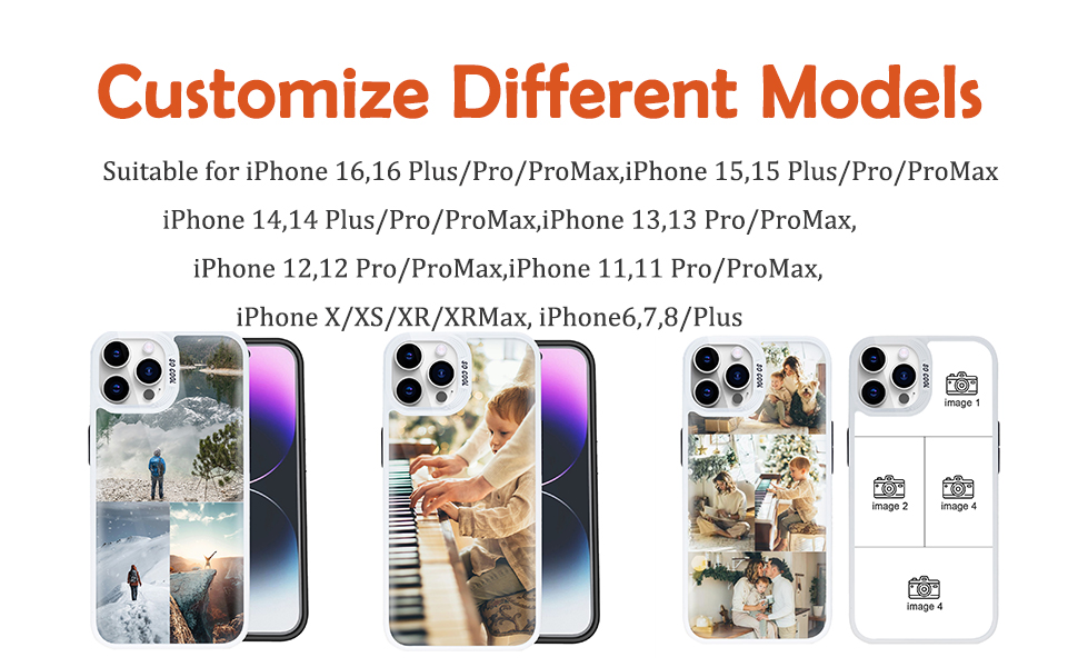 Amazon.com: Custom Phone Case with iPhone 16 15 14 13 12 11 Pro/Max/Plus/XR/X, Personalized ...