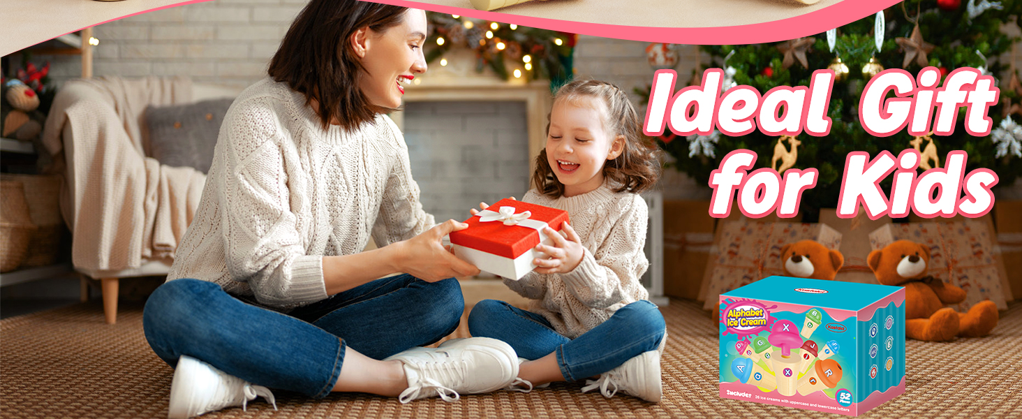 Amazon.com: Kasfalci Alphabet Learning Toys,Ice Cream Toys Play Set,ABC Learning for Toddlers ...