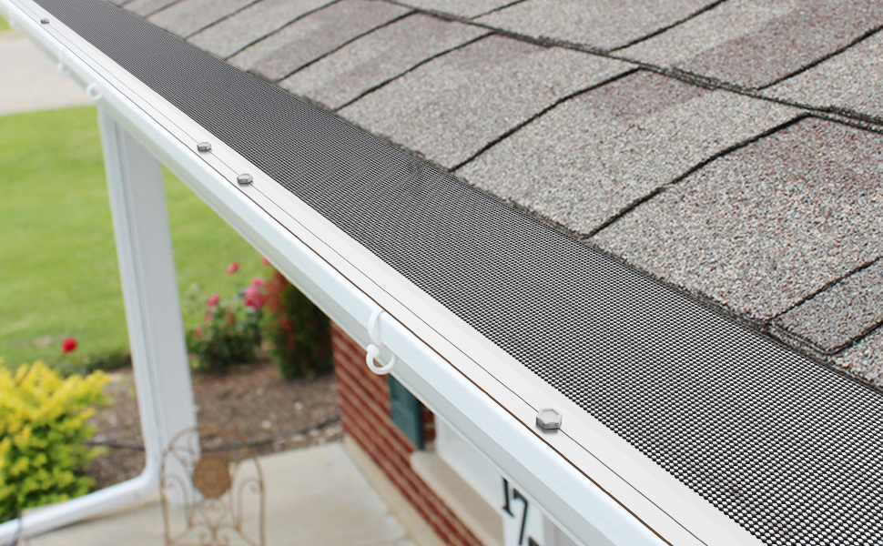 Flehomo Gutter Guard, 5 Inch Stainless Steel Micro Mesh Gutter Covers ...